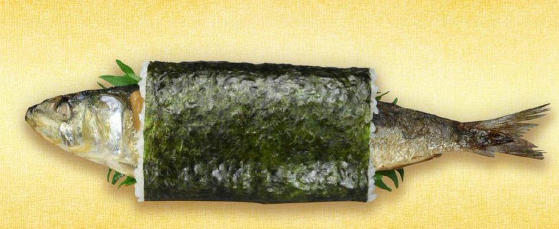 Het Japanse antwoord op haring happen: een sushi-rol met een hele vis ...