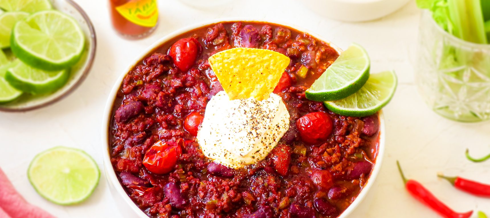 'Bloody' chili con carne met wodka (chili met een tic!)